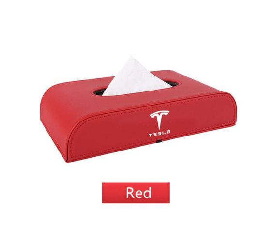 For Tesla Model 3 Y X S PU Leather Tissue Box Napkin Holder|Tissue ...