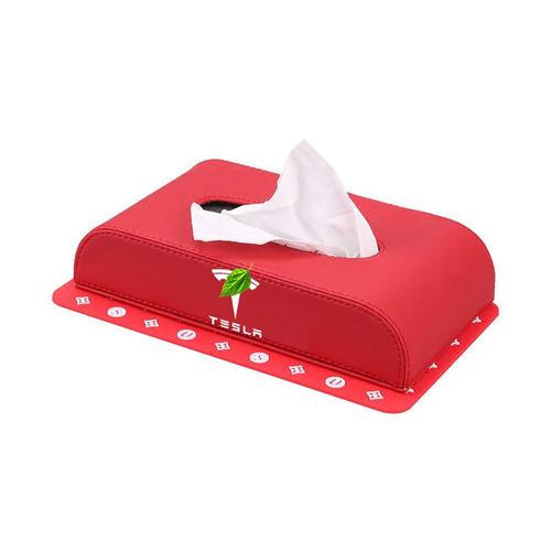 For Tesla Model 3 Y X S PU Leather Tissue Box Napkin Holder|Tissue ...