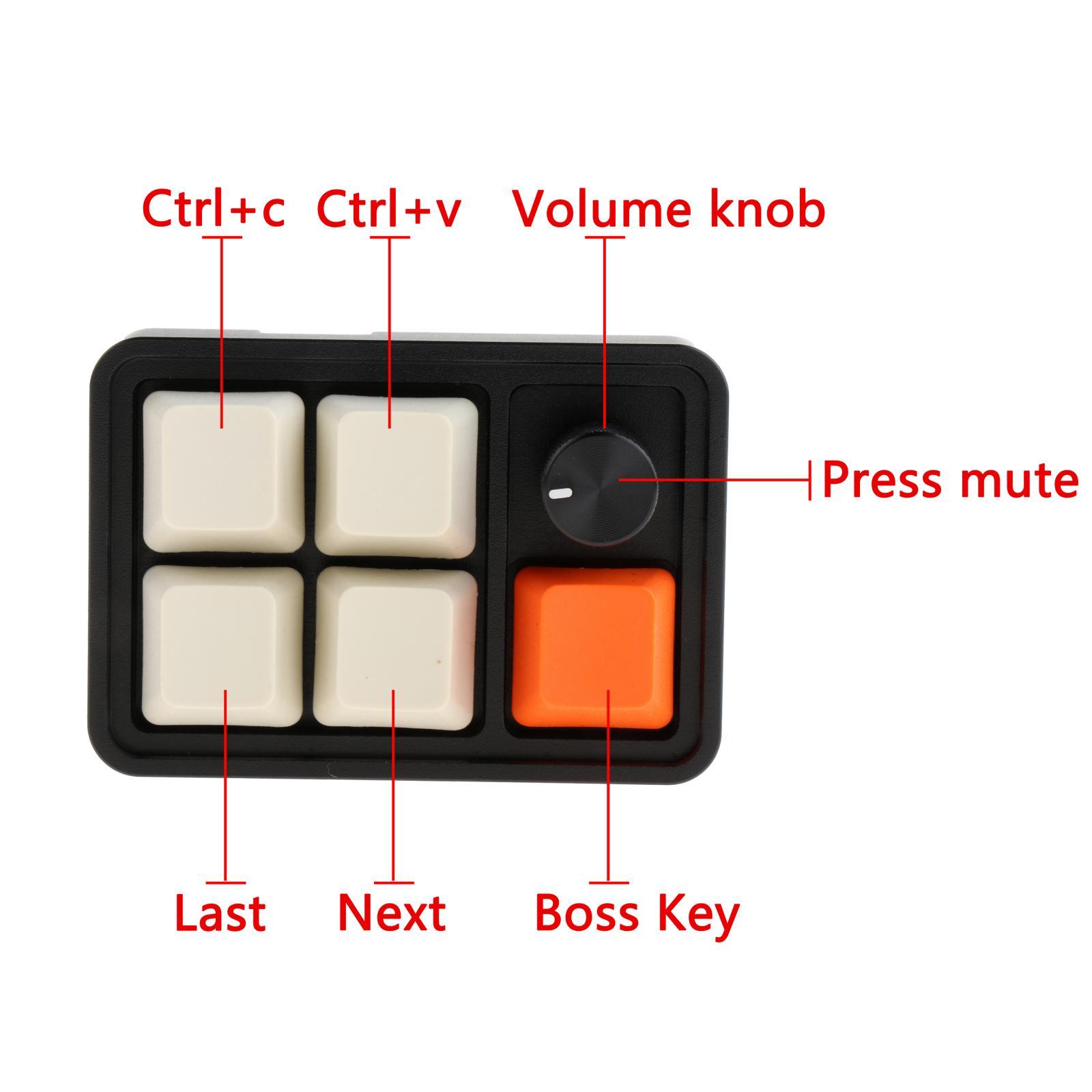 Five Keys Mechanical Keyboard with PBT Keycap with USB Cable Gaming ...