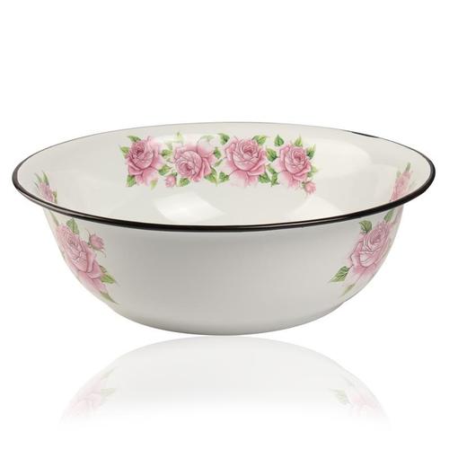 Antique Enamel Bowl Printing Basin Retro High Capacity Home Restaurant ...