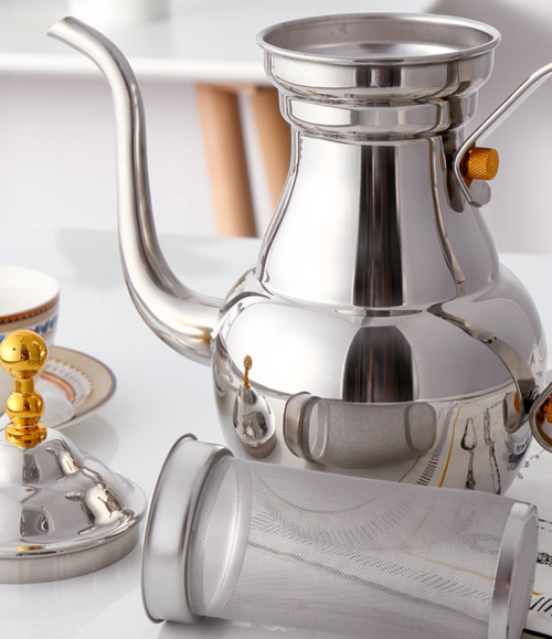 0.7L Stainless Steel Narrow Teapot Hotel Long Mouthed Teapot Tea Kettle ...