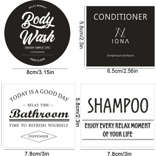 Jinlin Shop B D Stili Sabun Şişeleri Etiket Sticker Su Geçirmez ...