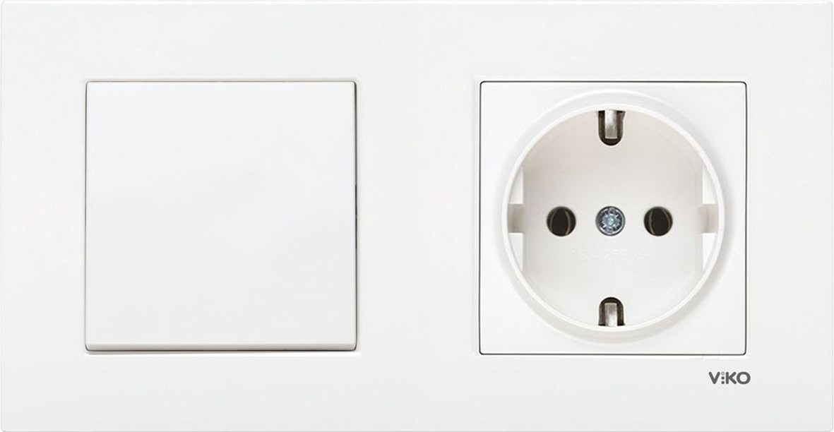 Viko Karre White Set of 2 Switch and Grounded Socket Set - Hepsiburada ...