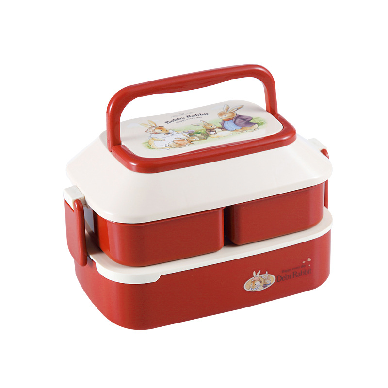 Portable Lunch Box With Spoons Fork Microwave Lunch Box School Child ...