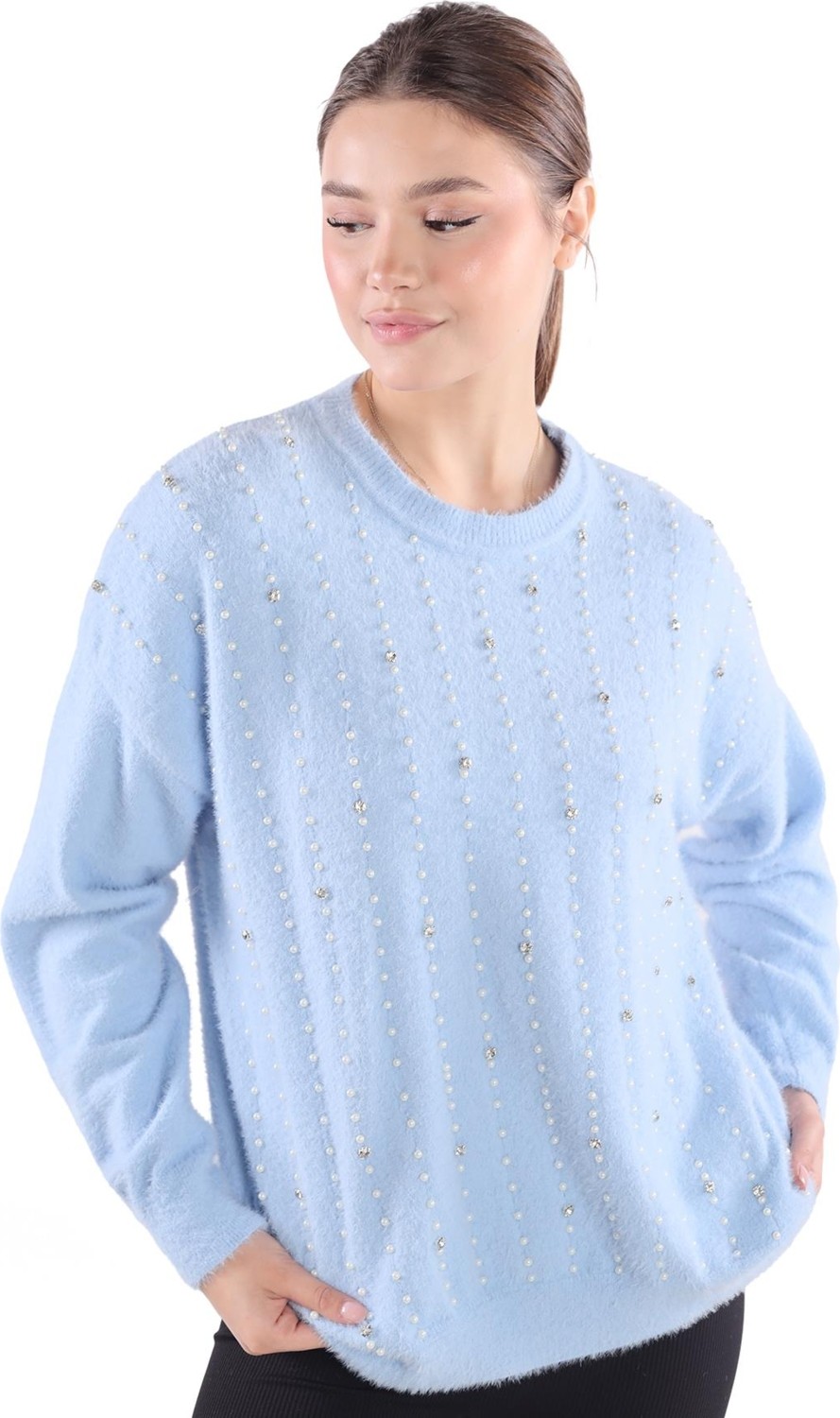 Rays 24266 Stone Detail Bearded Sweater Black - Hepsiburada Global