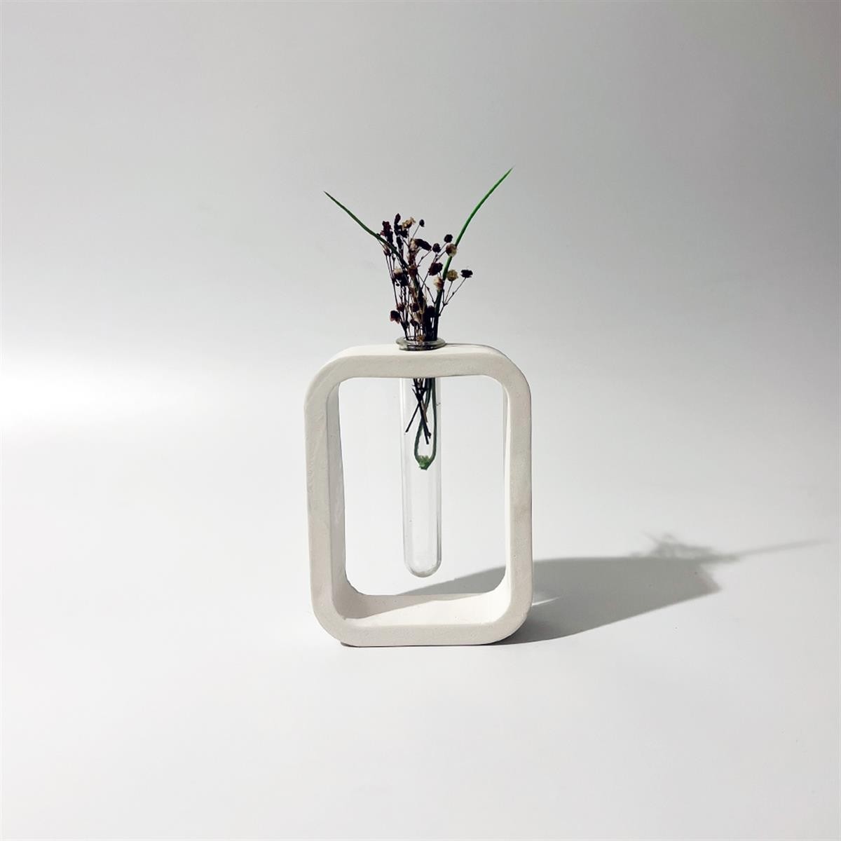 Tabby Design Rectangular Concrete Decorative Tube Vase - Hepsiburada Global