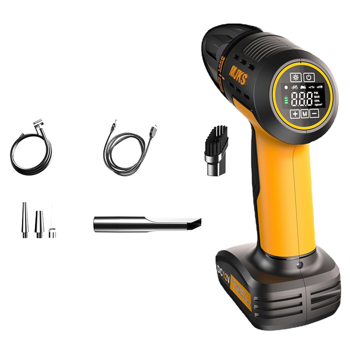 Wireless Hand Vacuum Cleaner & Air Compressor with Extensive Accessory ...