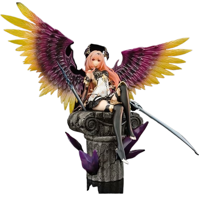 God Strike's Wrath of Bahamut Dark Dragon Rider Dark Angel Figurine ...