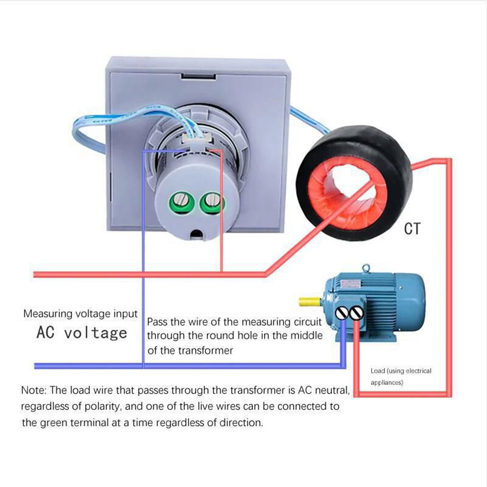 Sinotimer Ac 50 450v 50 60hz 6in1 Square Voltmeter Ammeter Ampere