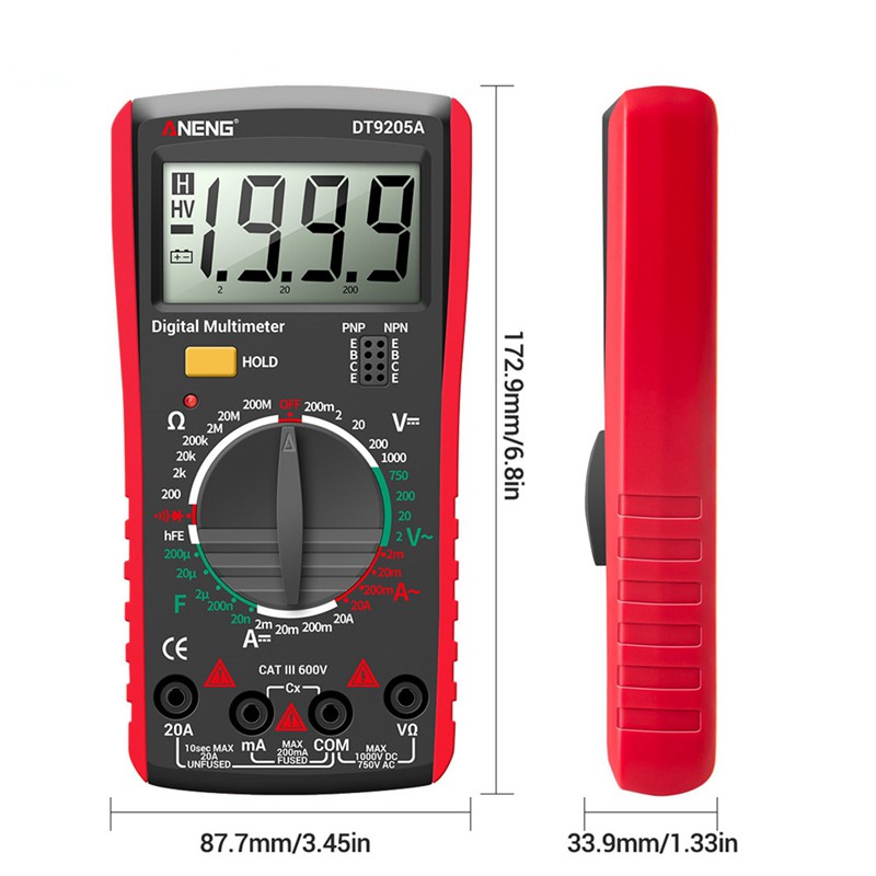 Profesional Auto Range Multitester Digital Multimeter AC/DC Voltage ...