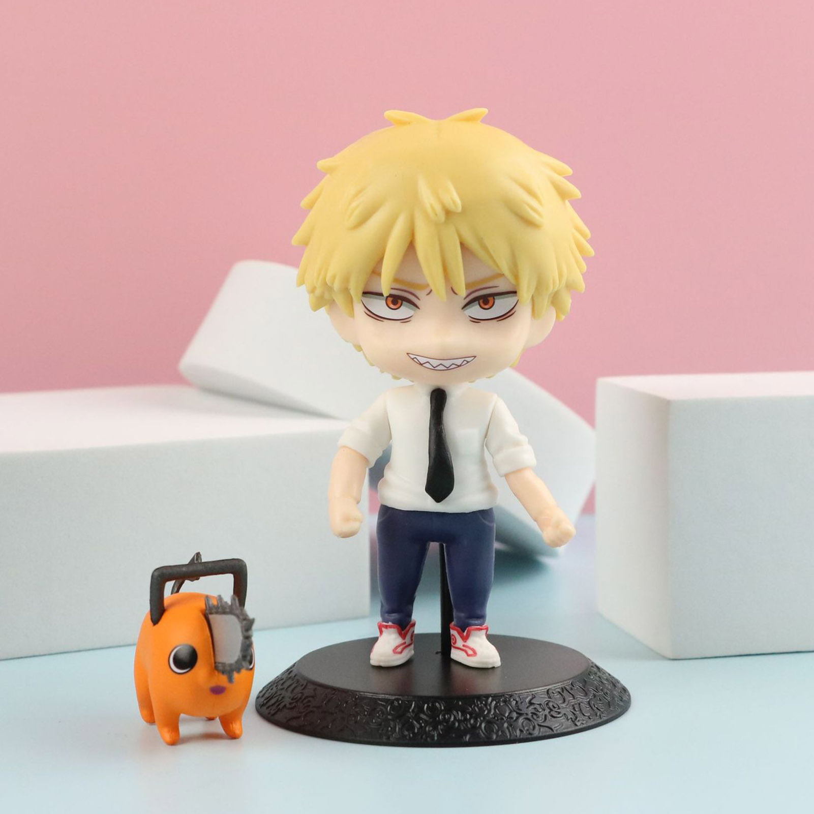 1 Set Chainsaw Man Figure Cute Shape Collectible Miniature Figurine ...