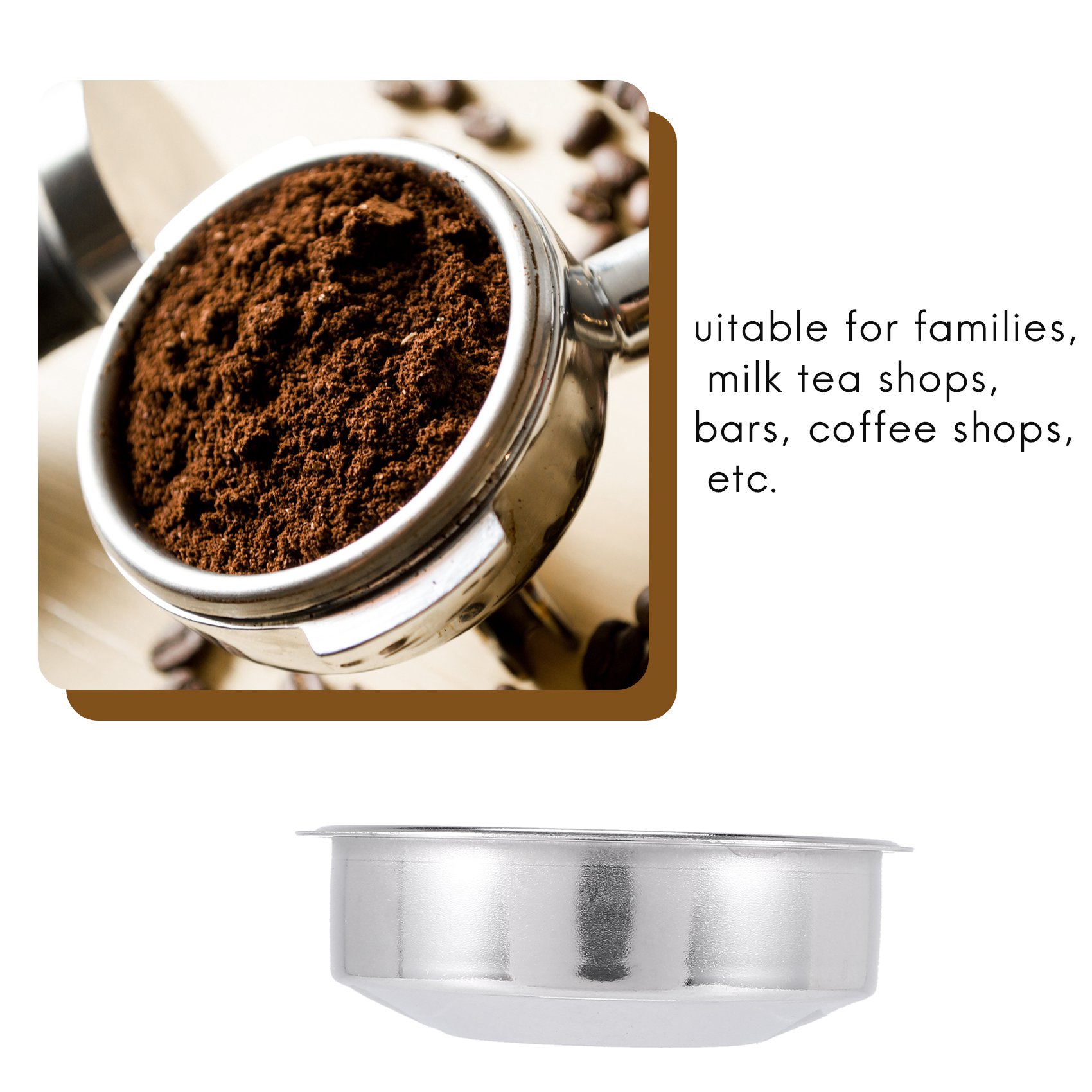 Coffee Filter,51mm Stainless Steel Coffee Filter Cup Basket,Non ...