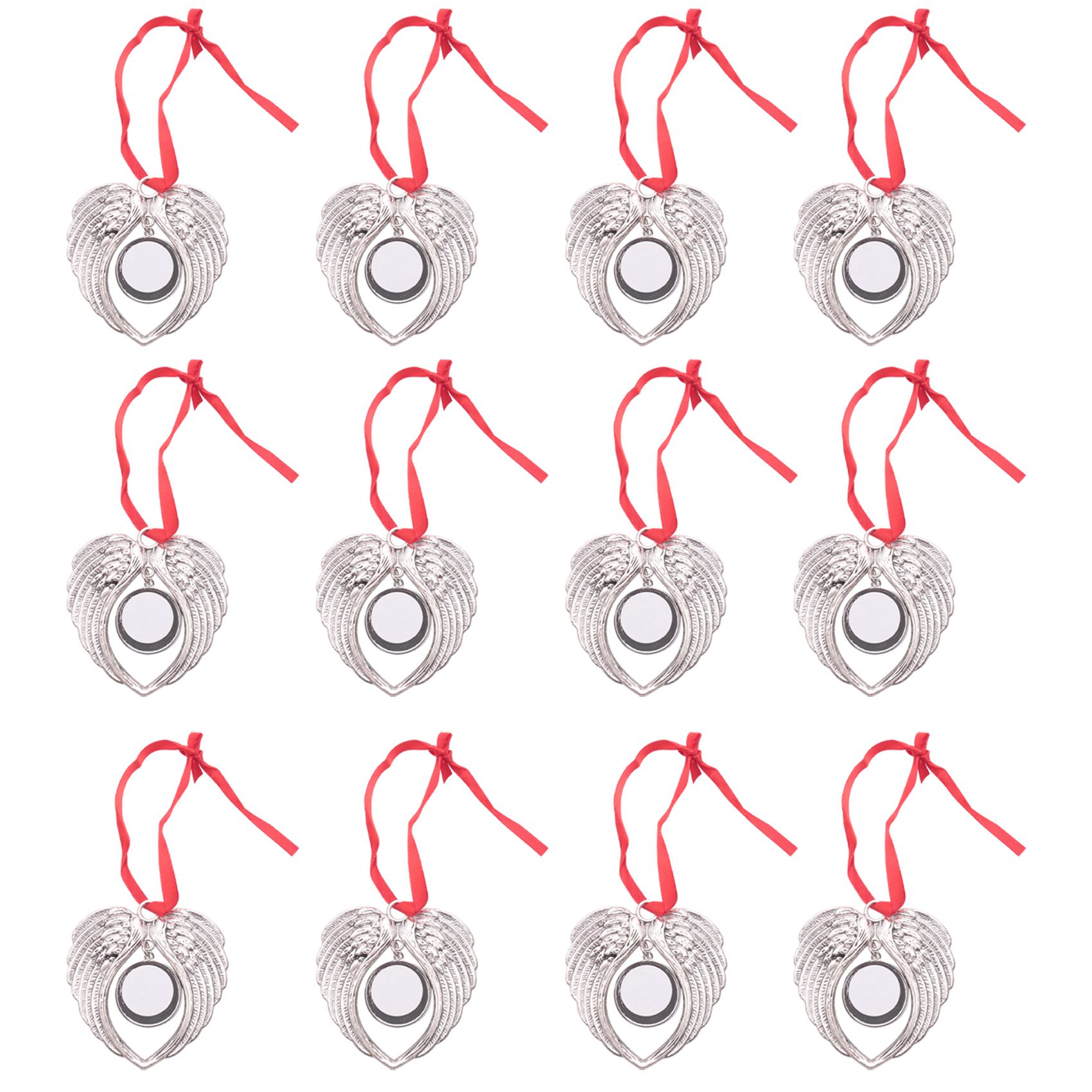 12Pcs Angel Wing Shape Blank Hot Transfer Printing Sublimation Ornament ...