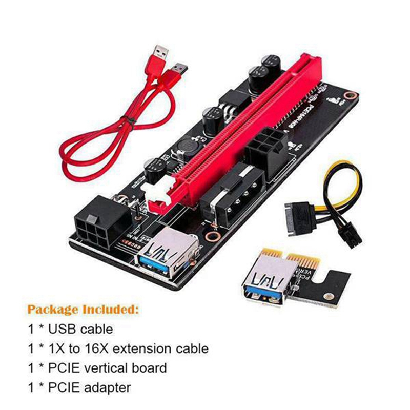 60Cm 16A Power Supply Ver009S Pci-E Riser Card Pcie 1X To 16X Cable ...