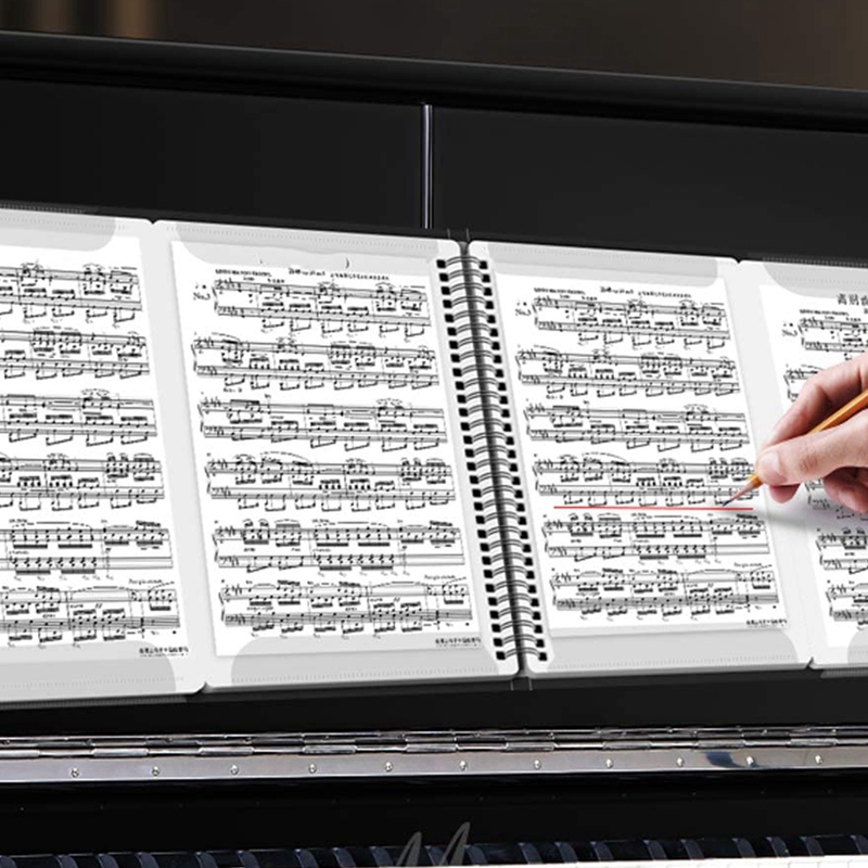 PTNOKA Sheet Music Folders Music Stand Accessories Music Binder 4 Pages ...