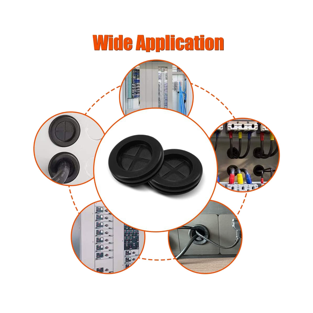 200Pcs Rubber Grommet Assortment Kit, 11 Sizes Drill Hole Firewall Hole ...