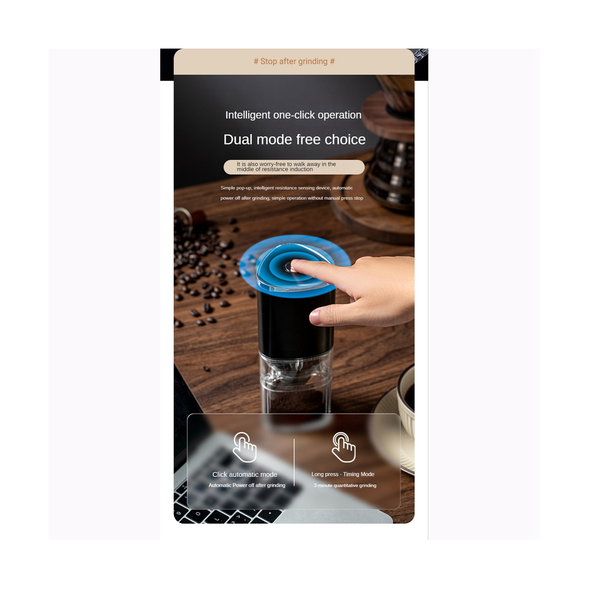 USB Coffee Grinder 155ML Professional Ceramic Grinding Core Coffee Beans-Mill Grinder Portable ...