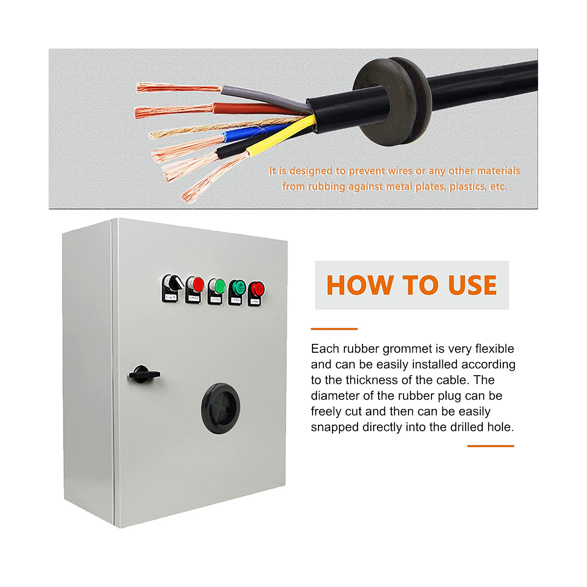 200Pcs Rubber Grommet Assortment Kit, 11 Sizes Drill Hole Firewall Hole ...