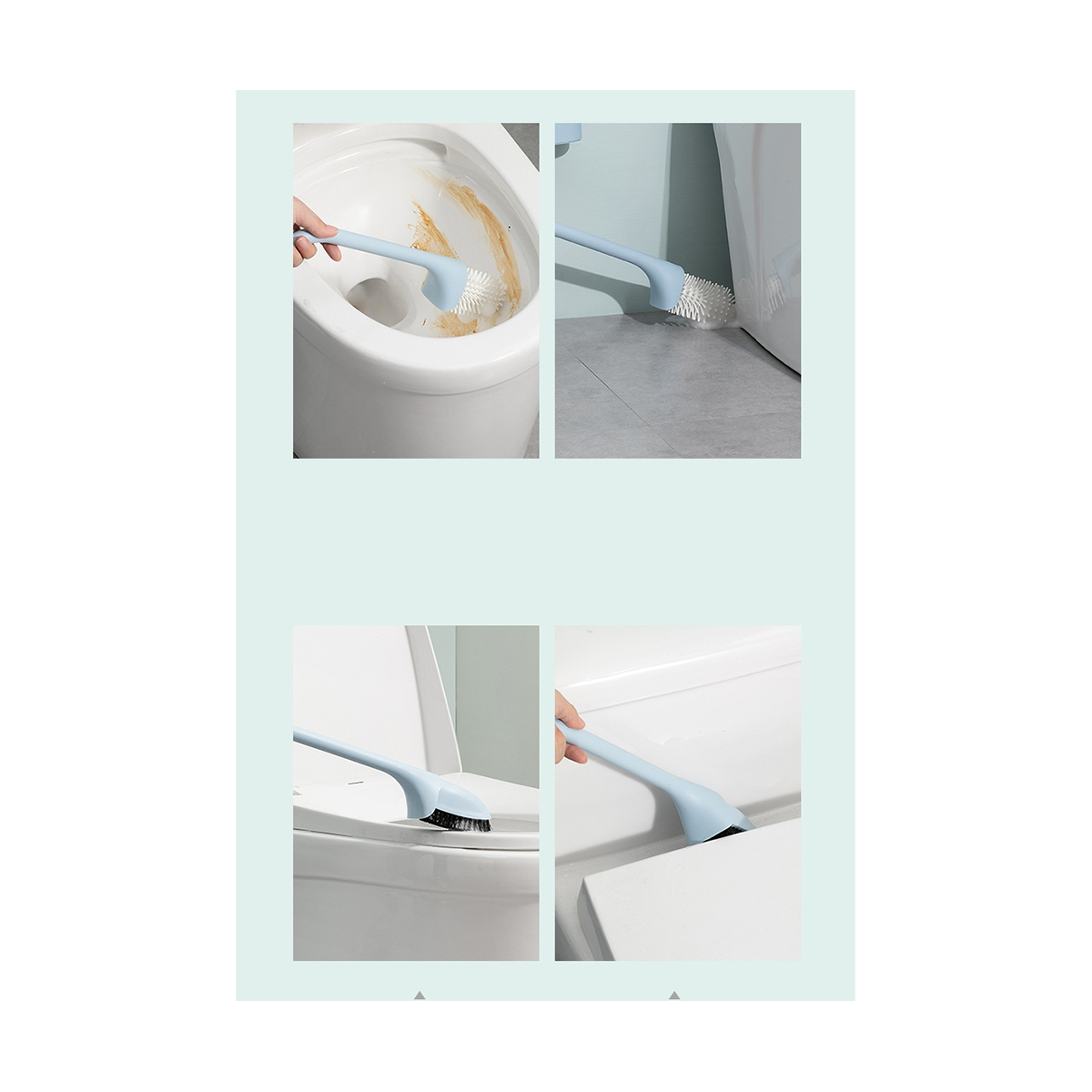 New Wall Mounted Toilet Brush No Need To Punch High Silicone Material ...