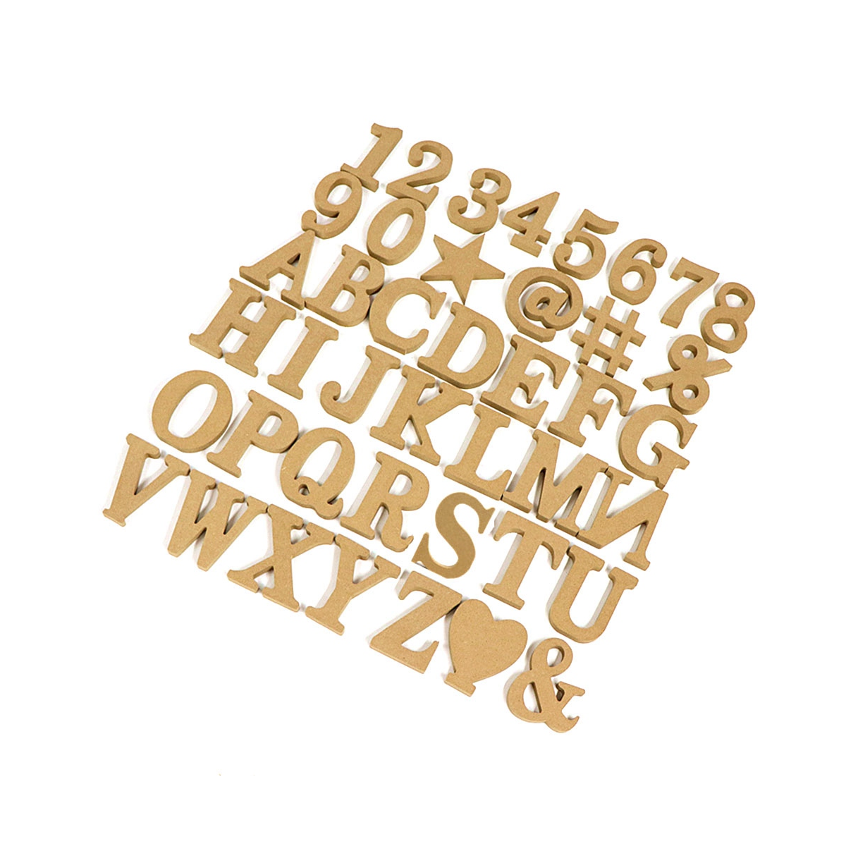 43PCS Wood Letters, Unfinished Wood Letters Decorative Standing Letters ...