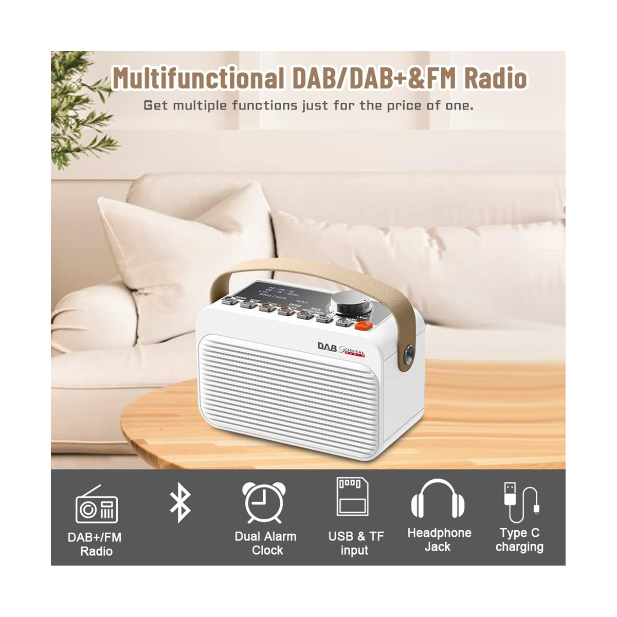 DAB FM Digital Radio,Portable Rechargeable DAB Radio - Hepsiburada Global