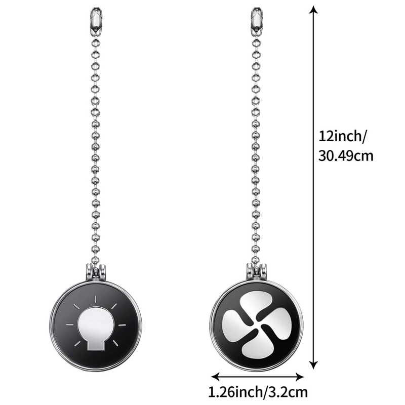 Ceiling Fan Pull Chain Set, 4Pcs Light Bulb and Fan Pattern Pull Chain ...
