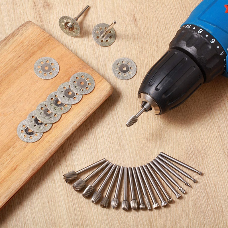 20Pcs Caide Rotary Burr Diamond Cutting Wheel Rotary Bit Burrs Set for ...