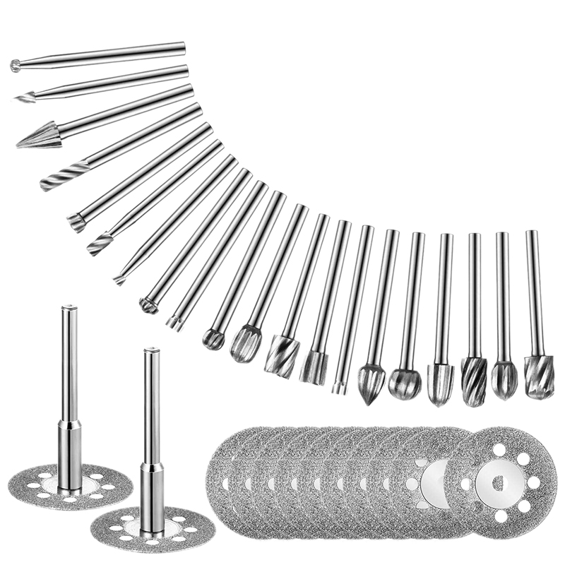 20Pcs Caide Rotary Burr Diamond Cutting Wheel Rotary Bit Burrs Set for ...