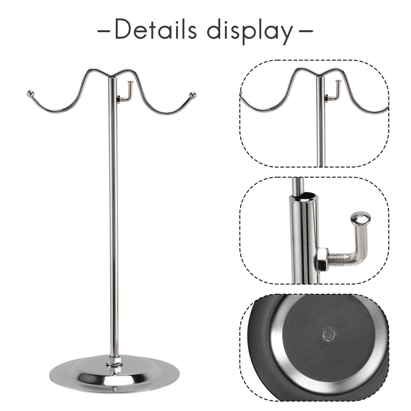Metal Handbag Rack Women Bag Display Stand Double Hook Adjustable ...