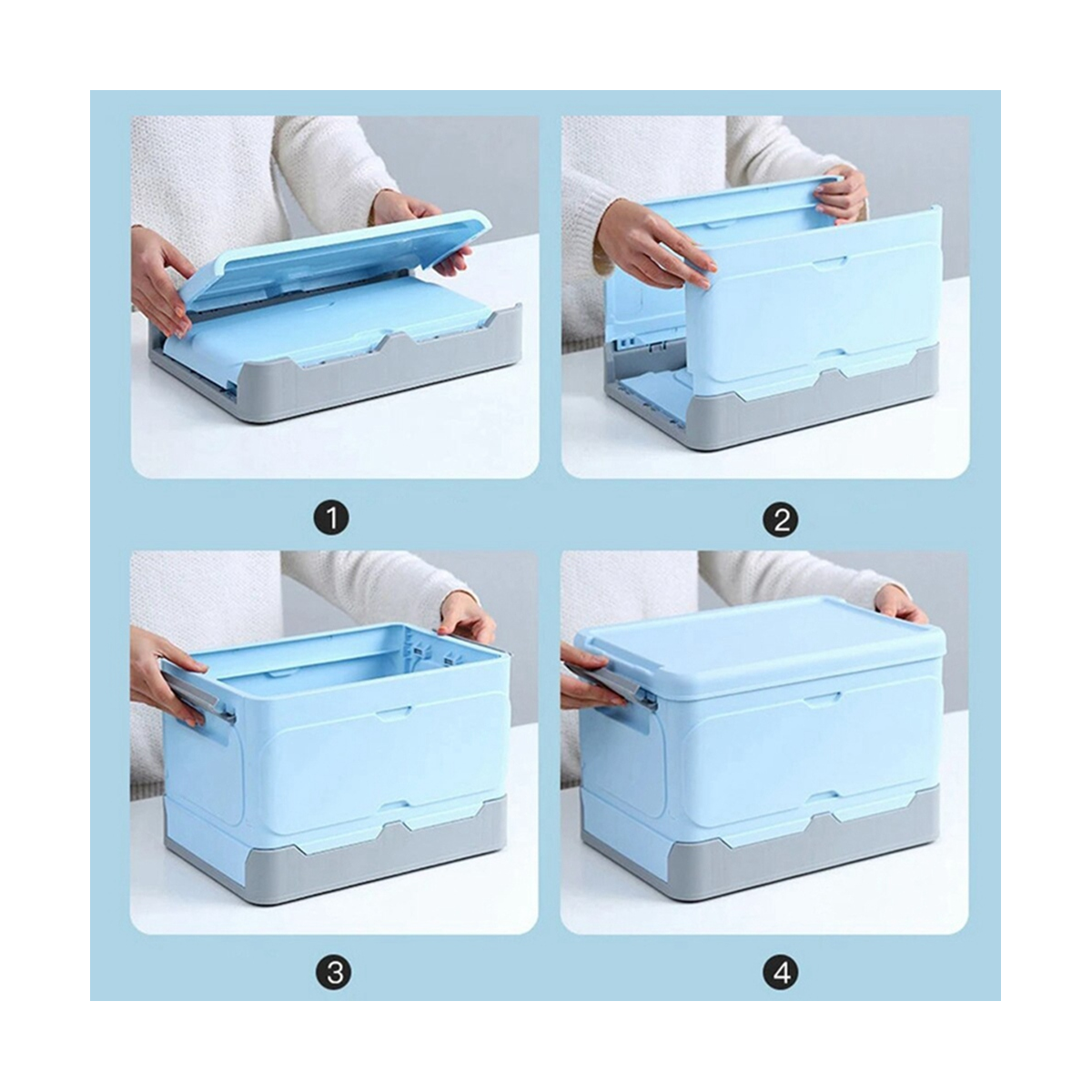 Folding Storage Box Plastic Book Toy Capacity Portable Car Storage Box ...