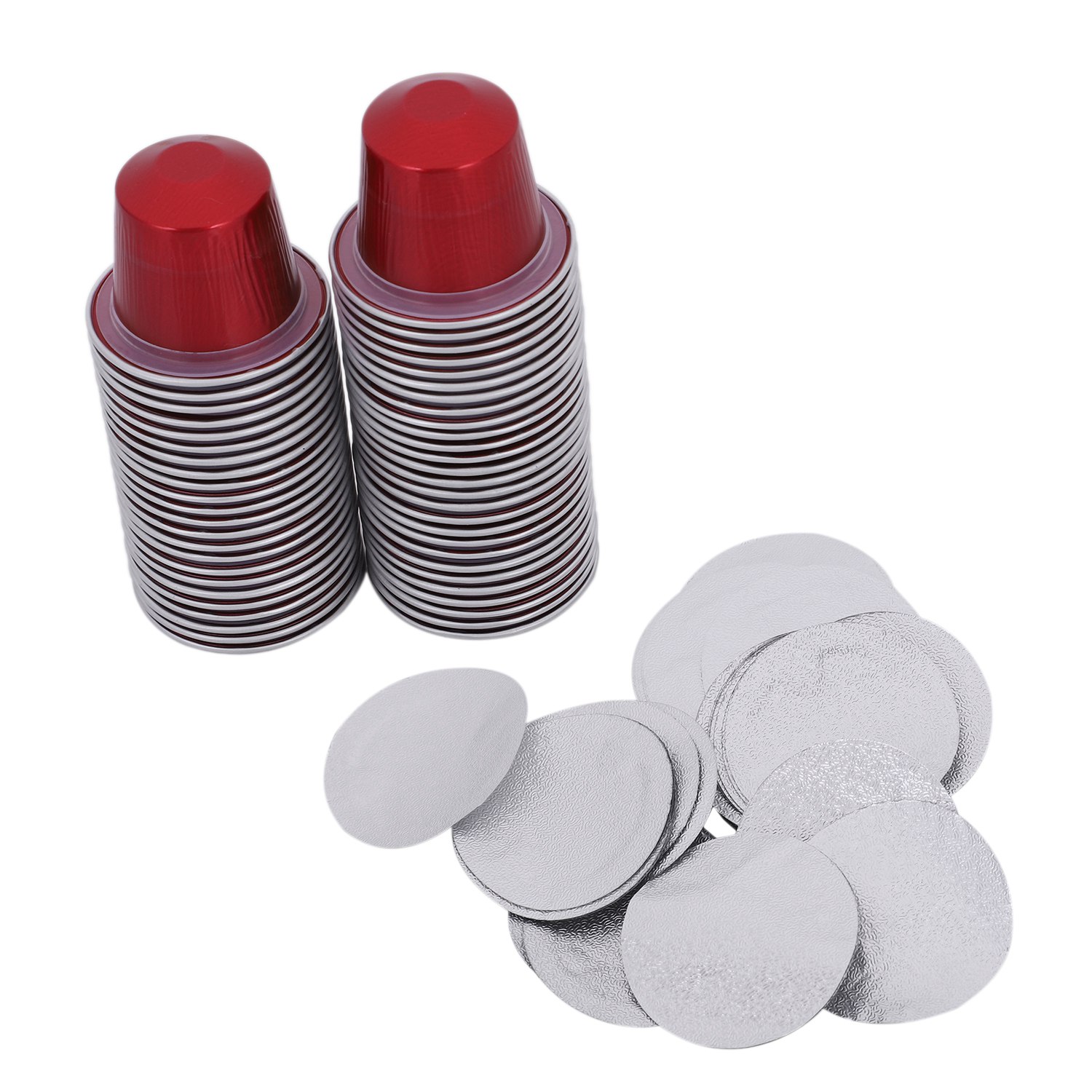 50 Sets Refillable Coffee Capsule Cup Disposable for Pod for Automatic ...