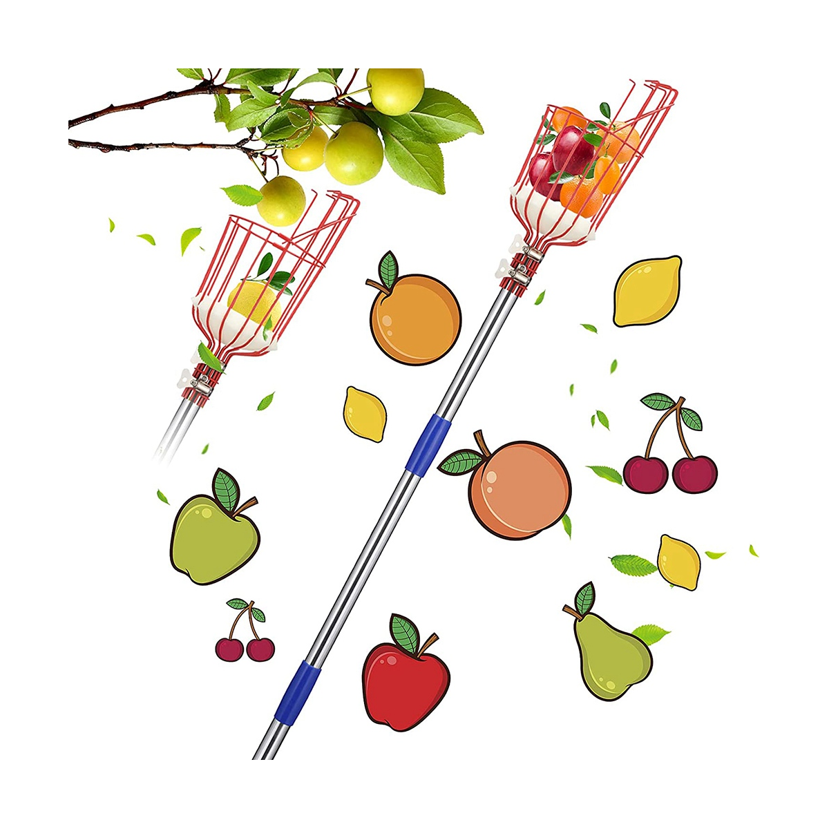 Picker Tool with Basket 8Ft Adjustable Picker Tool with Basket,with ...