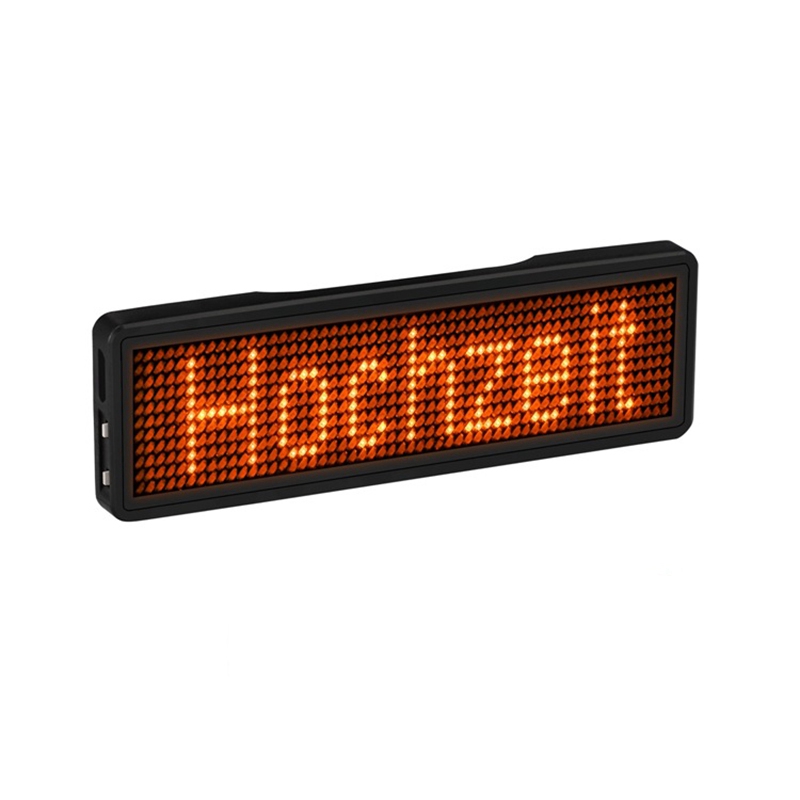 Bluetooth LED Name Badge Rechargeable Light Sign DIY Programmable ...