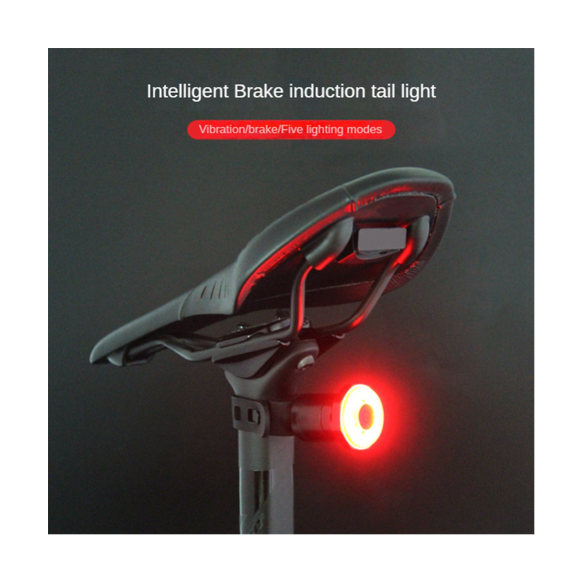 Smart Brake Tail Light USB Charging Road Bike Mountain Bike Night ...