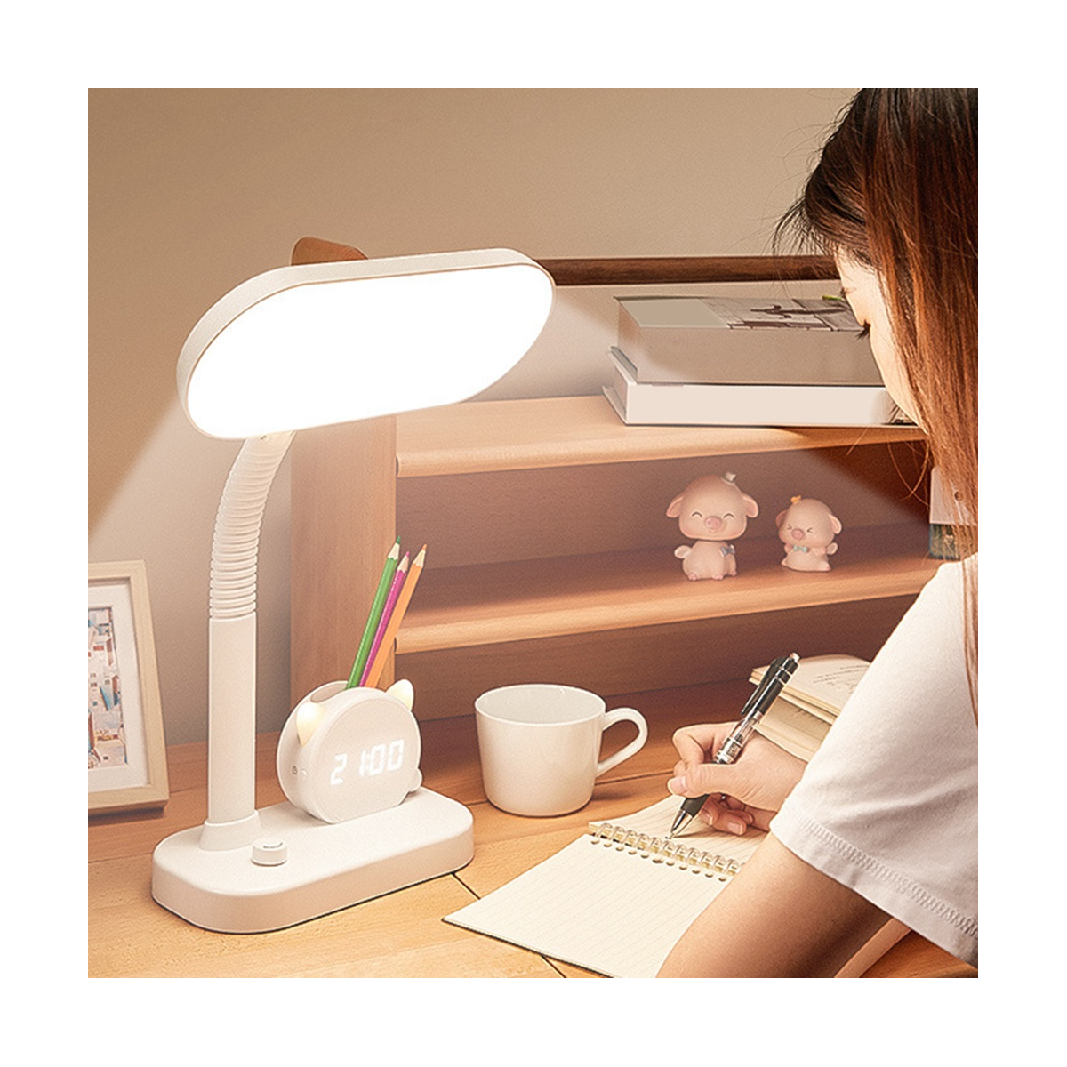 LED Reading Desk Lamp Stepless Dimming Rechargeable Light -Color Switch ...