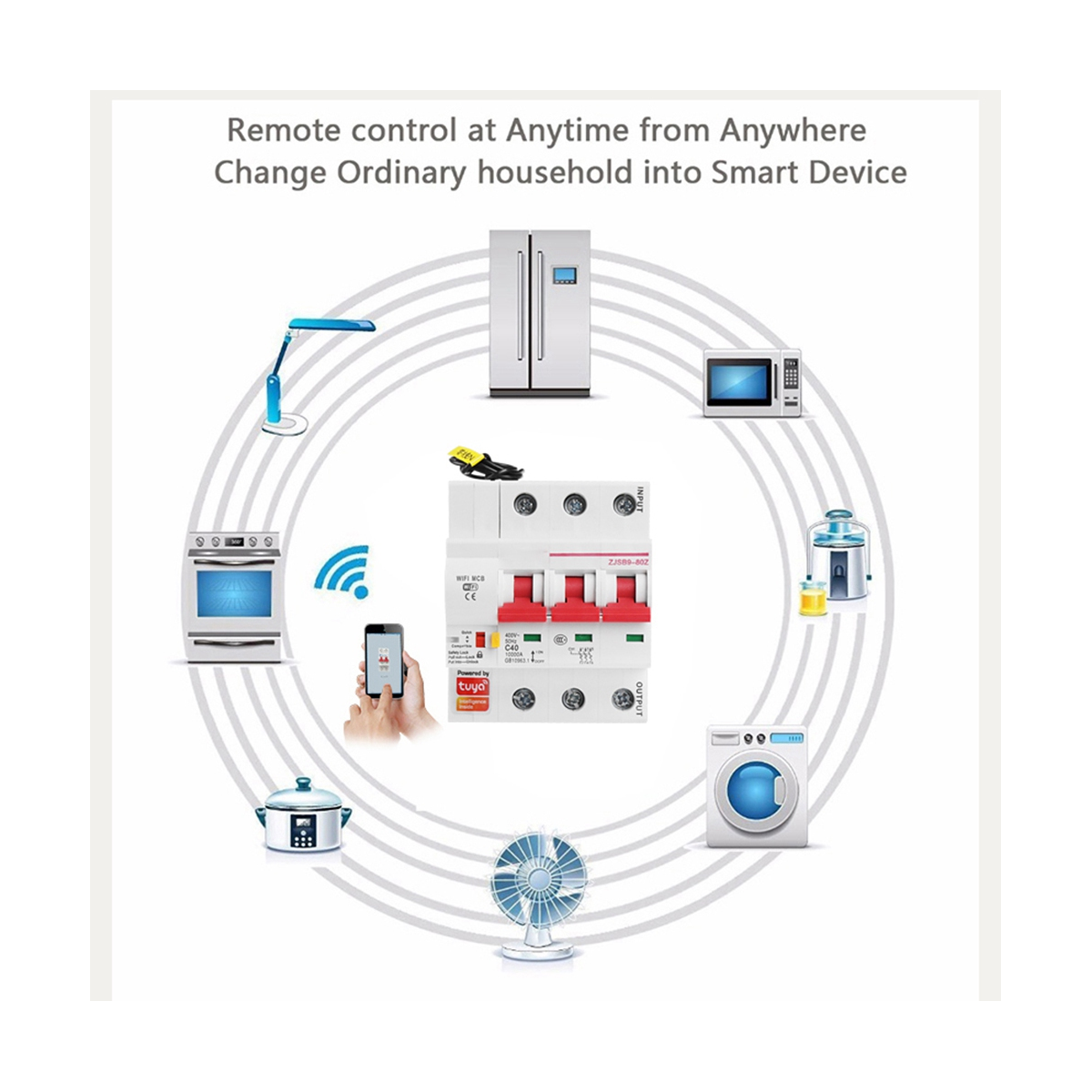 Tuya Smart Circuit Breaker 80A WiFi Smart Circuit Breaker Automatic ...