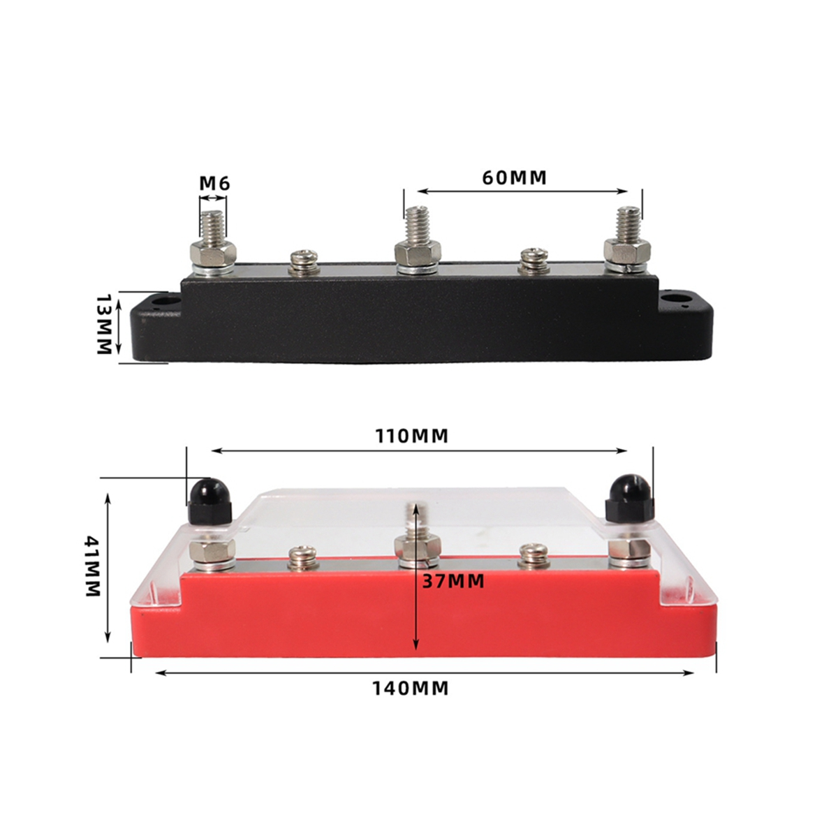 M6 Busbar Box Board 150A 4 Terminals Current Busbar Cable Box Power Box ...