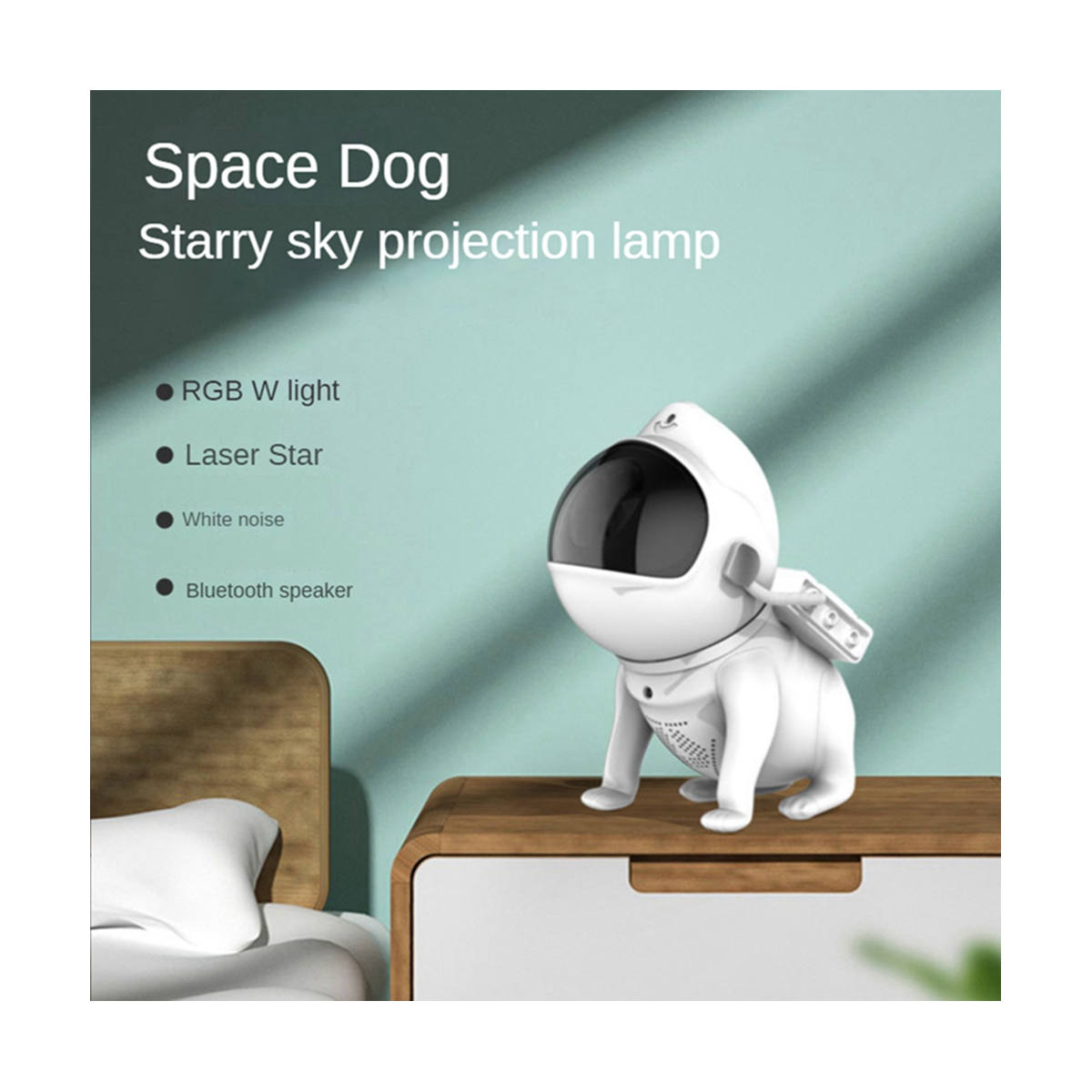 Star Projector Galaxy Night Light Space Dog LED Lamp with Smart Phone ...