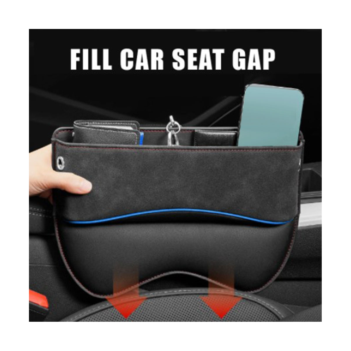 Green Car Crevice Organizer Car Crevice Decorative Storage Box Padding ...
