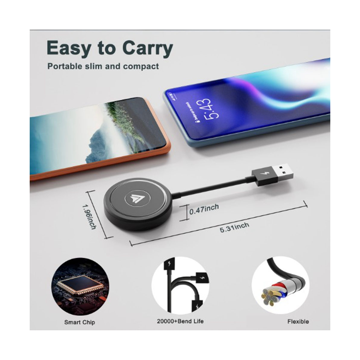 Wireless Android Auto Adapter for Wired Android Car Convert To Wireless ...