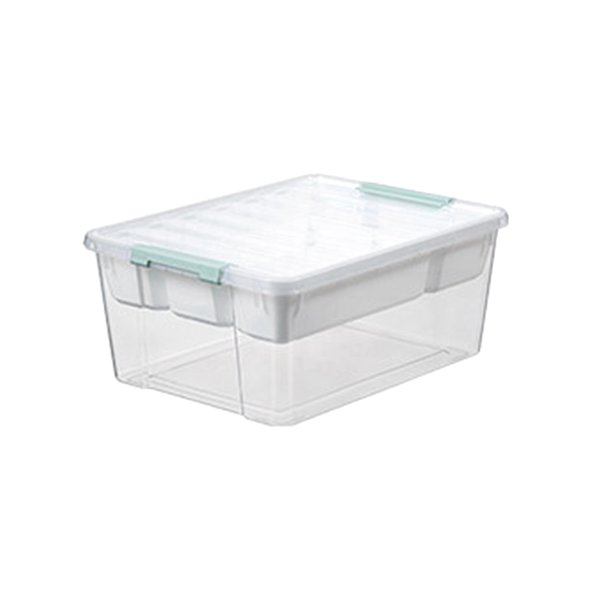 Deep Clear Plastic Stackable Storage Container Bin Box Tote with Clear ...