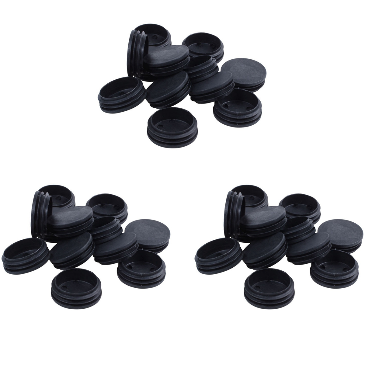 Blanking End Round Tube Inserts Cap Cover 50mm Dia Black 36 Pcs ...