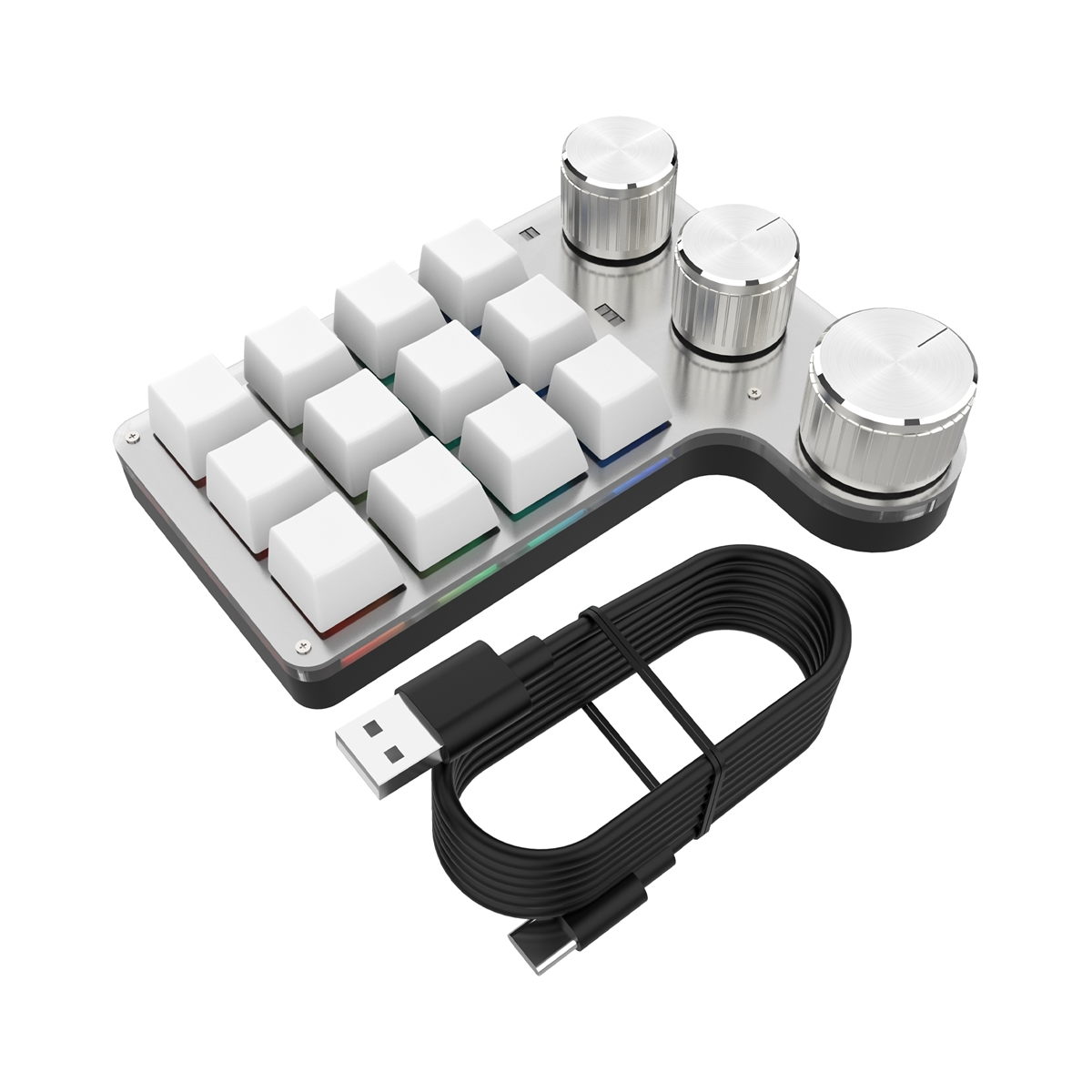 USB Custom Keyboard Volume Button Knob Programming Macro Gaming Hotswap Keypad Mechanical Red ...