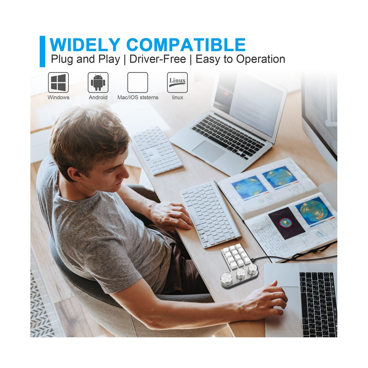 USB Custom Keyboard Volume Button Knob Programming Macro Gaming Hotswap Keypad Mechanical Red ...