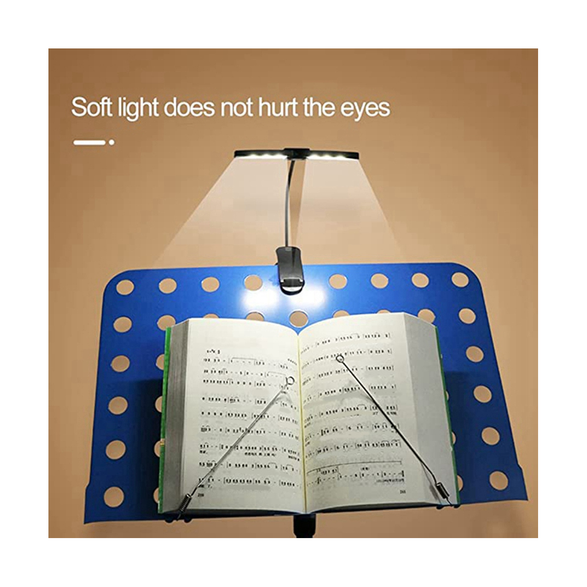 Double-Headed Rechargeable, Portable Music Stand Light, Clip-on Music ...