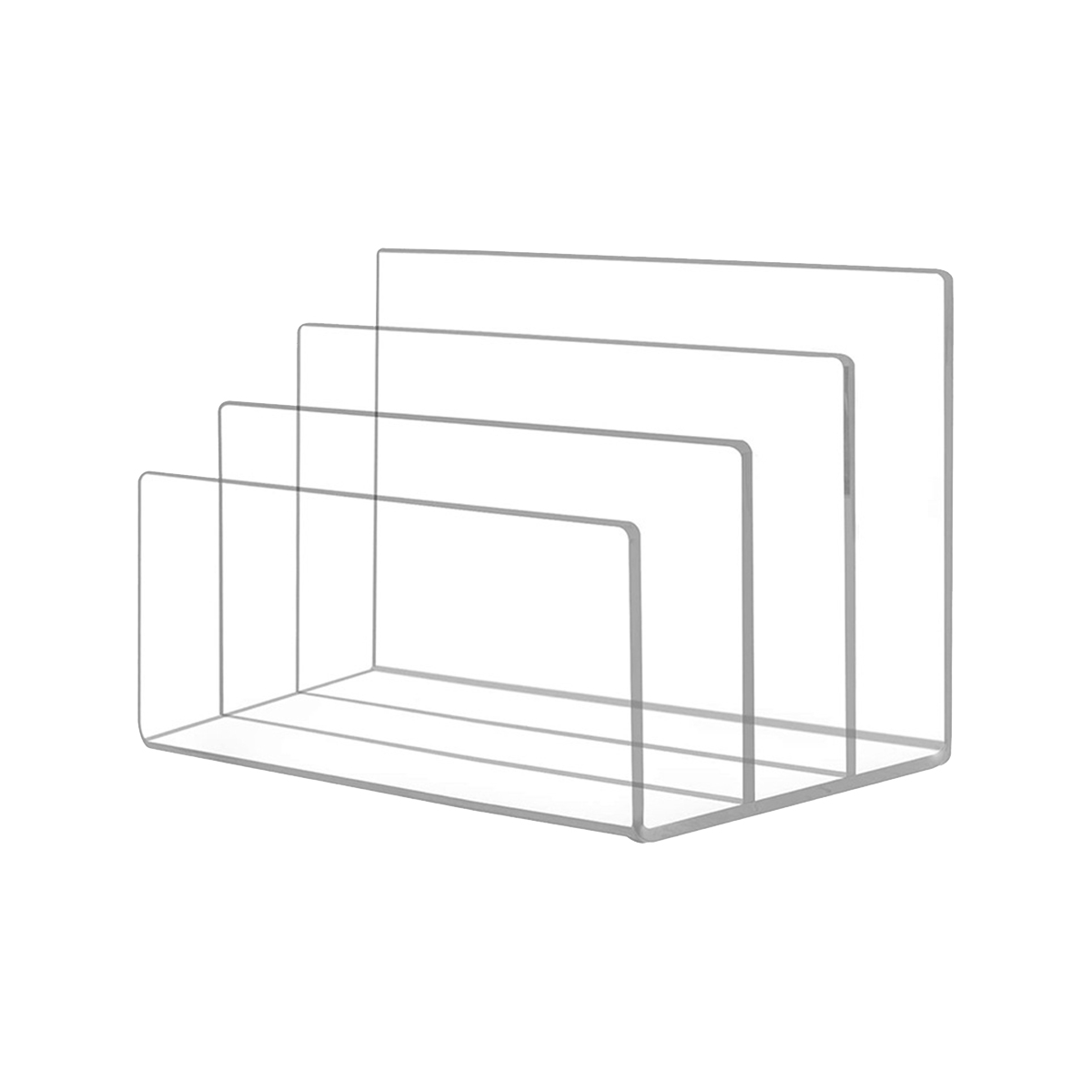 Clear Acrylic File Holder 3 Sections Vertical Desktop Organizer Office ...