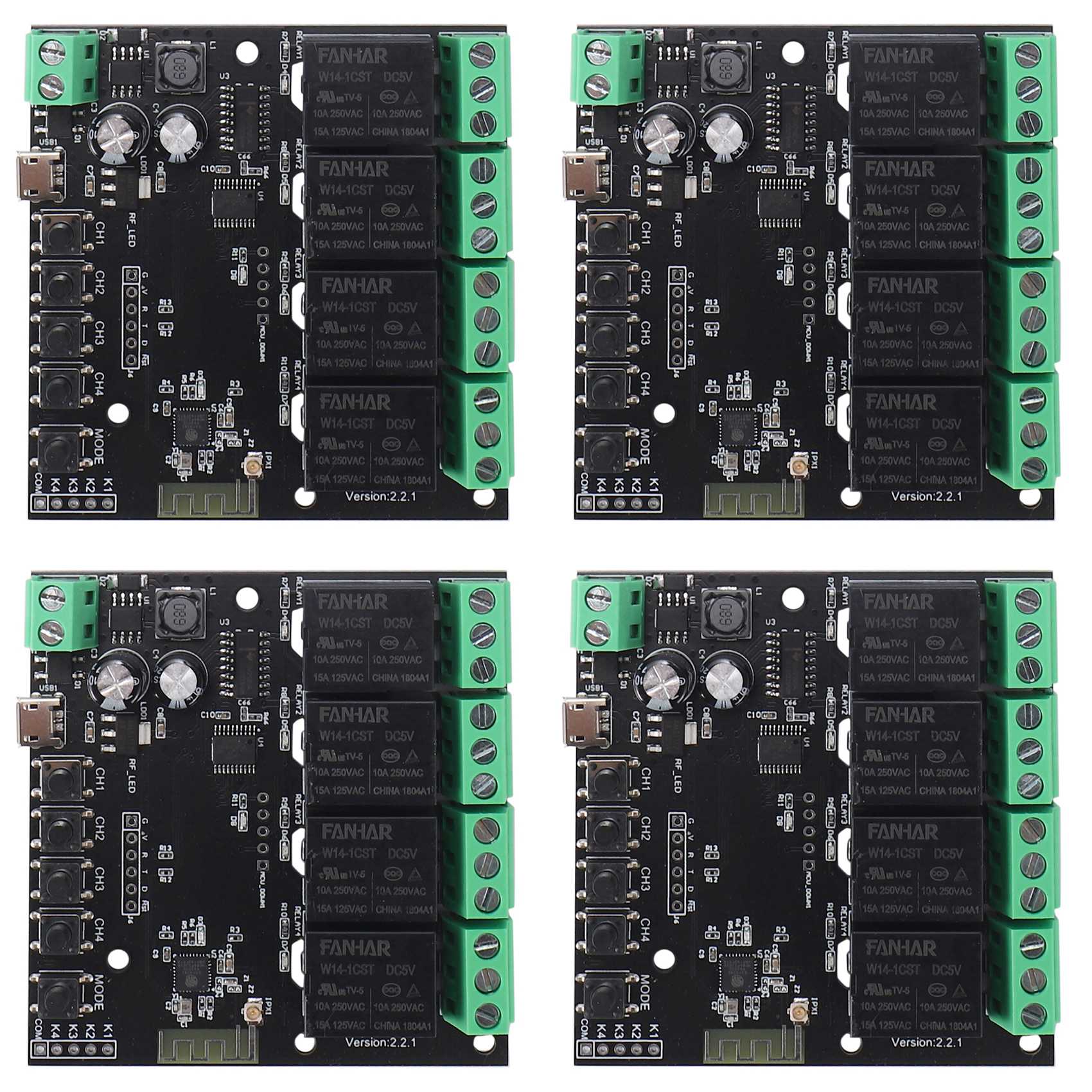 4X 4CH Tuya Switch WiFi Switch Module Wireless Relay Smart Life APP ...