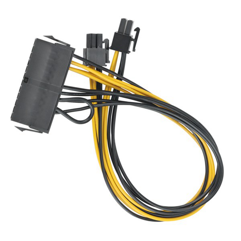 1Pcs PC PSU ATX 24-Pin Female to Dual PCI-E 6-Pin Male Converter ...