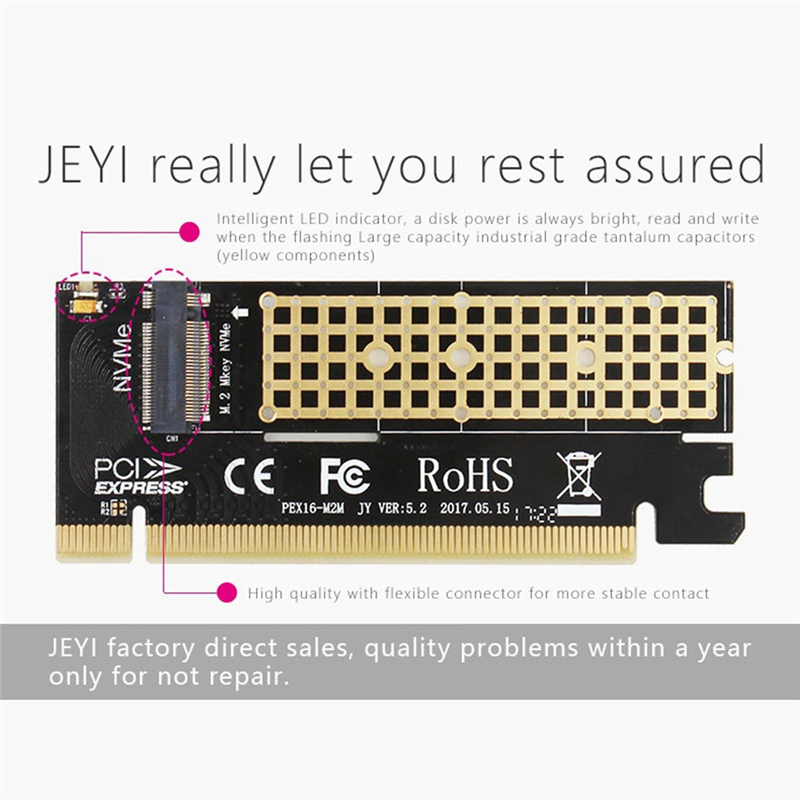 JEYI M.2 NVME to PCIE 4.0 X16 Adapter, Pcie X16 Gen4 Expansion Card ...