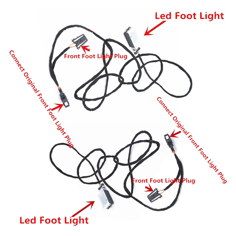 Car Interior LED Footwell Light Foot Lamp Cable for PASSAT B7 B8 CC ...